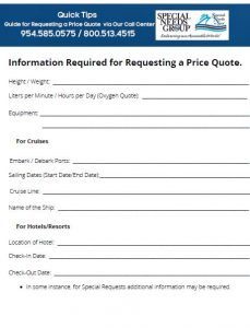 Quick Tips - A Guide to Requesting a Price Quote - Special Needs Group
